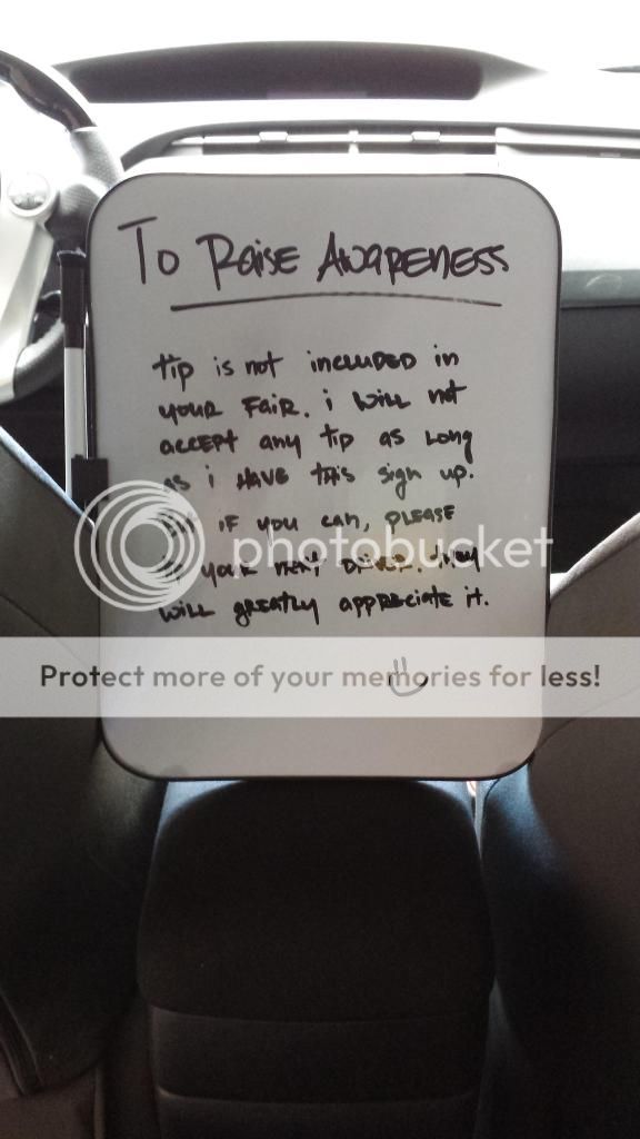 Pay - Tip sign | Uber Drivers Forum